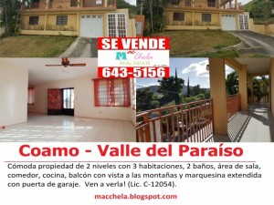 Casas en venta en Coamo o propiedades terrenos solares